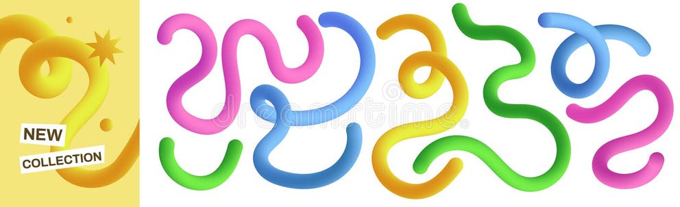 Abstract Curve Gradient Line. Gradient 3d Blend Stroke. Elements Design ...