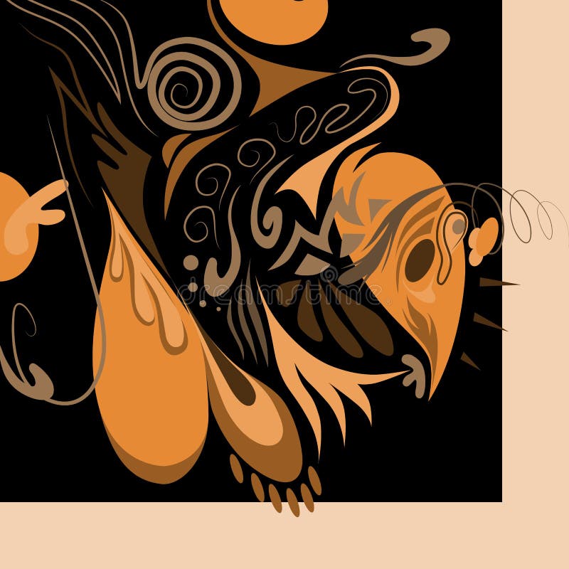 Abstract Curve Hand Drawn Background Composition Stock Illustration ...