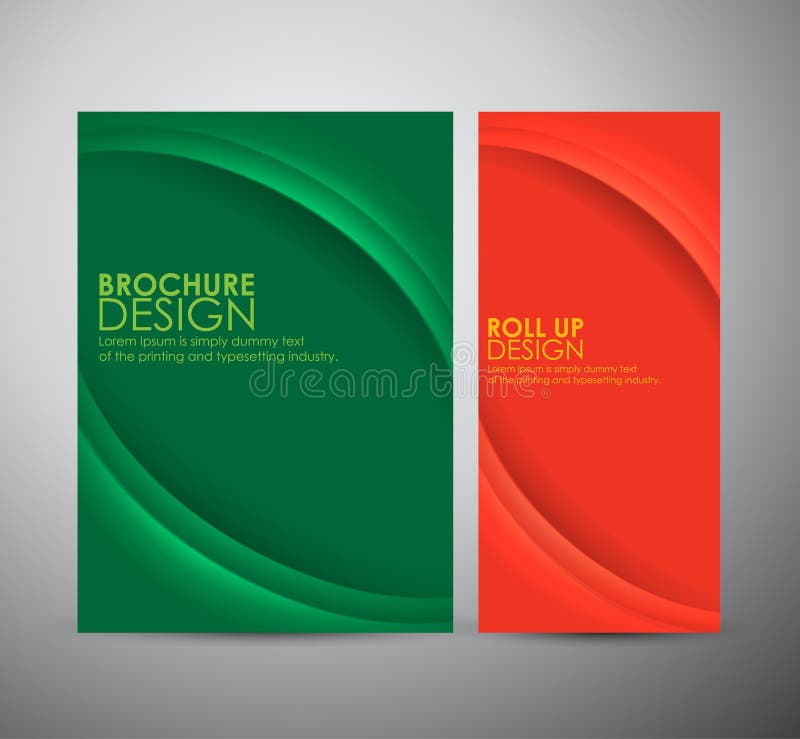 Abstract Curve Line Vector Brochure Business Design Template or Roll Up ...