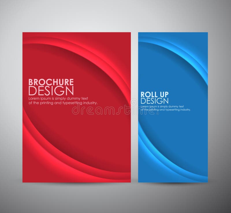 Abstract Curve Line Vector Brochure Business Design Template or Roll Up ...