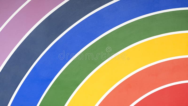 Abstract Curve Lines Pattern of Rainbow Colors on Wall Decoration ...