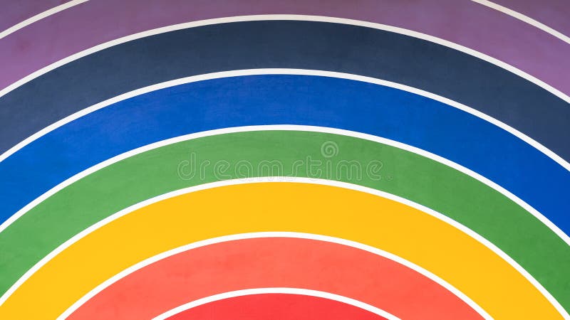 Abstract Curve Lines Pattern of Rainbow Colors on Wall Decoration ...