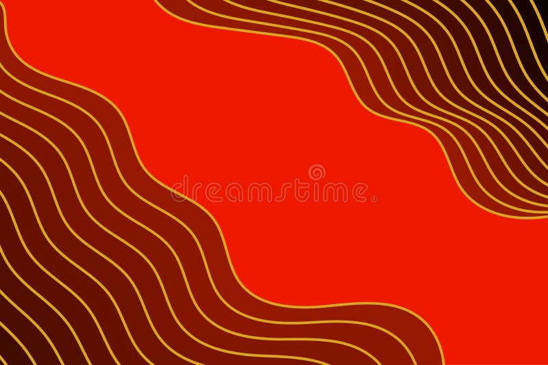 Abstract Curve Pattern Background. Red Gold Pattern of Lines Stock ...
