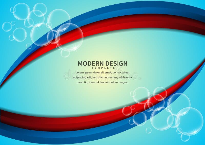 Abstract Curve Red and Blue Vibrant Layer Overlapping on Blue Gradient ...