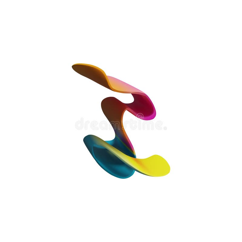 Abstract Curve Ribbon, Multicolored Gradient Swirl Tape, Vector Volume ...