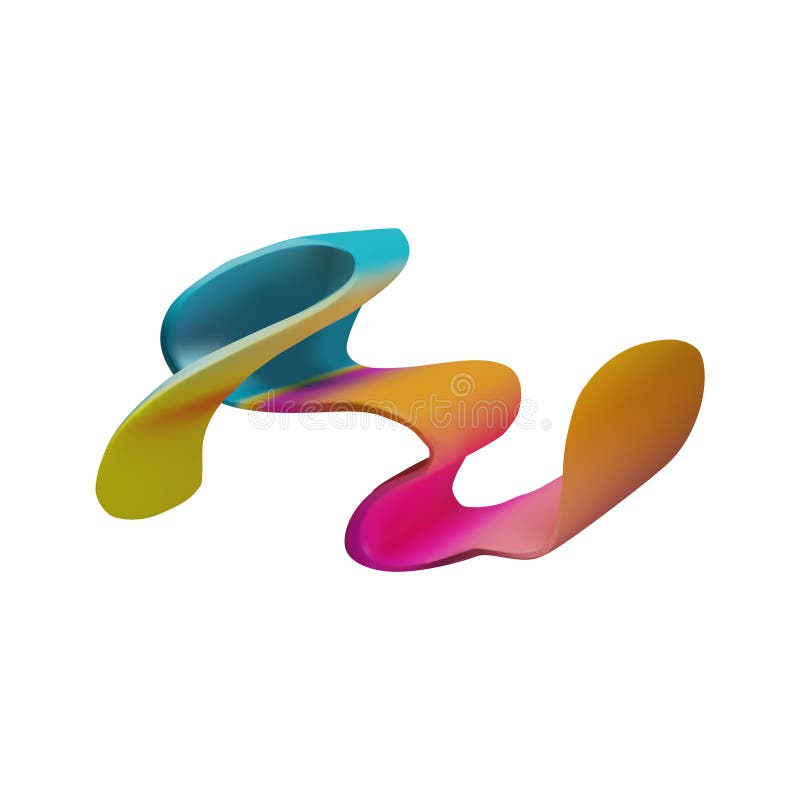 Abstract Curve Ribbon Vector Icon, Multicolored Gradient Swirl Tape ...
