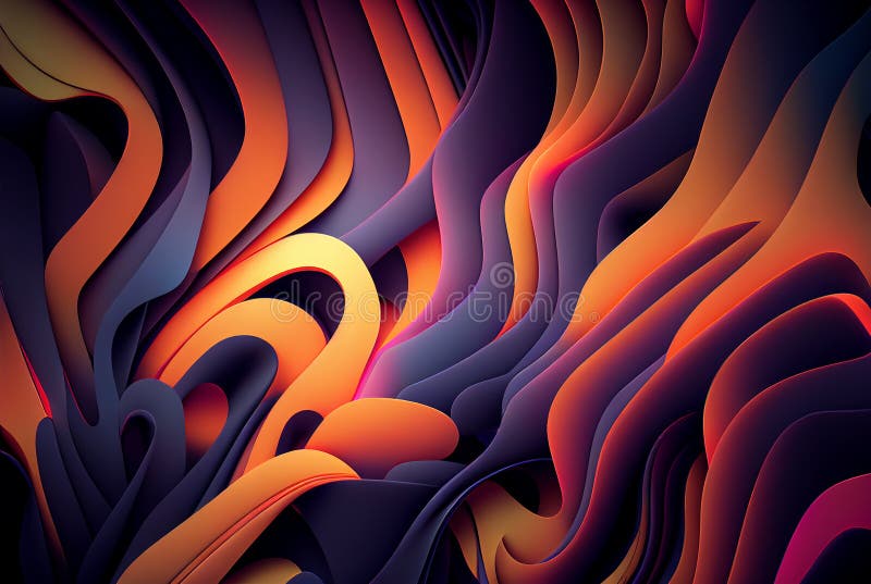 Abstract Curve Violet and Orange Stripped Pattern Background. Stock ...