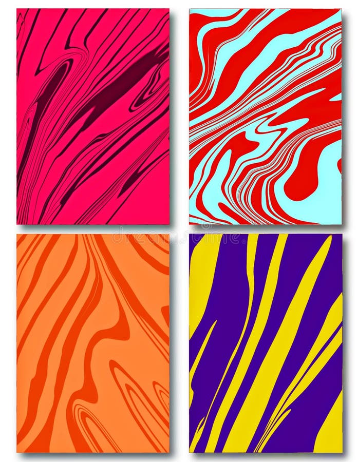 Abstract Curved Background, Template Collection, Deformed Pattern ...