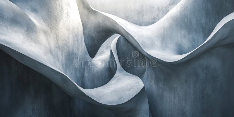 Abstract Curved Concrete Architecture with Smooth Flowing Lines Stock ...