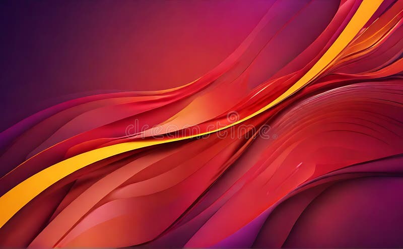 Abstract Curved Design in Red and Yellow Gradient Hues. Generative AI ...