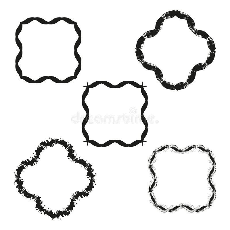 Abstract Curved Frames. Organic Vector Shapes. Irregular Border ...