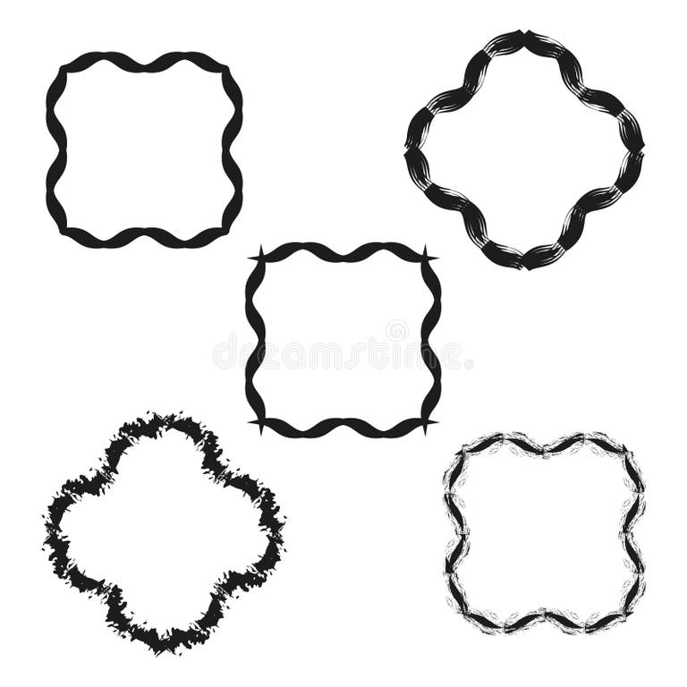 Abstract Curved Frames. Organic Vector Shapes. Irregular Border ...