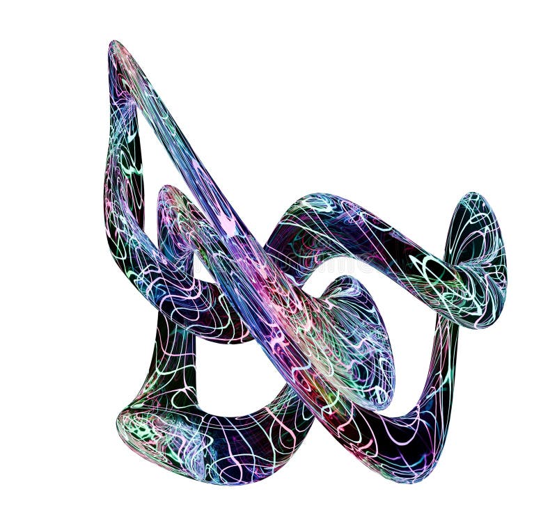 Abstract Curved Glass Shapes with Luminous Reflections Stock Photo ...