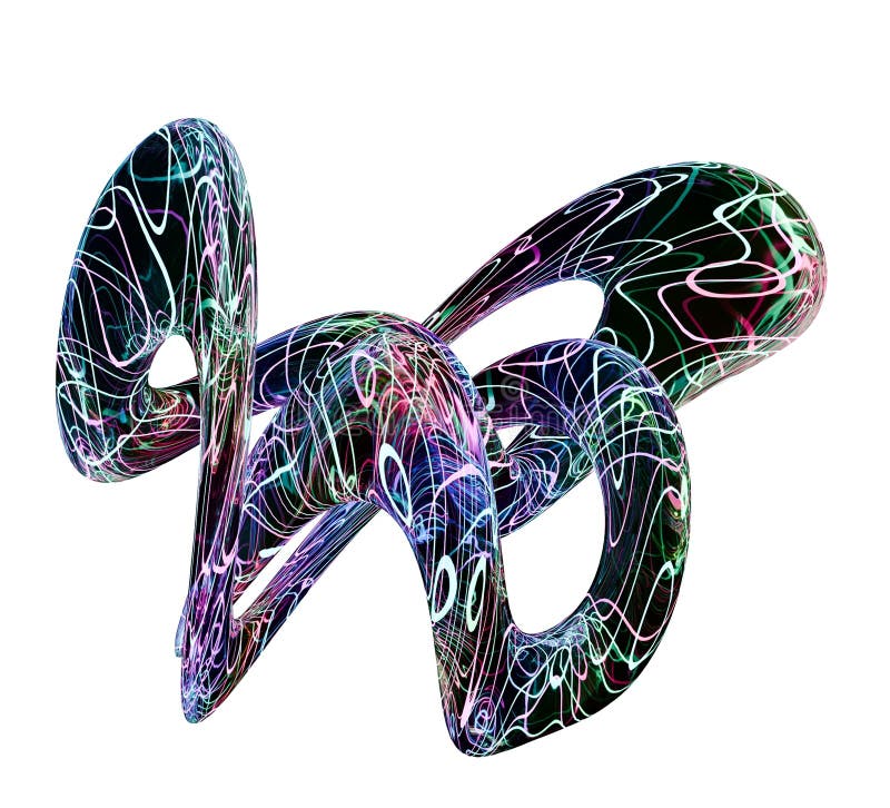 Abstract Curved Glass Shapes with Luminous Reflections Stock Image ...