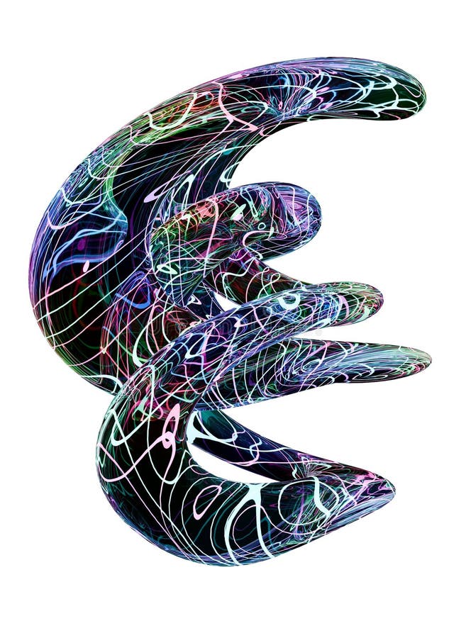 Abstract Curved Glass Shapes with Luminous Reflections Stock Image ...