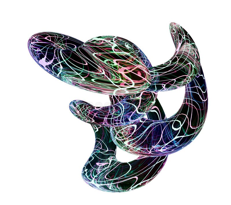 Abstract Curved Glass Shapes with Luminous Reflections Stock Image ...