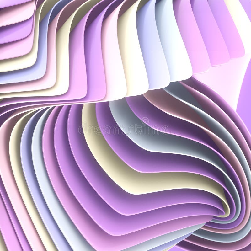 Abstract Curved Layered Surface. Dynamic Composition. 3d Rendering ...
