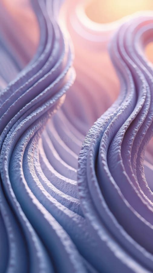 Abstract Curved Layers in Soft Purple Tones with Subtle Lighting ...