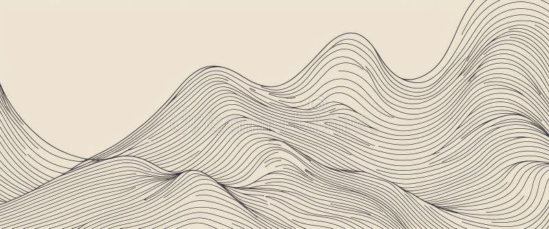 Abstract Curved Line Art Representing Fluid Mountain Landscape Stock ...