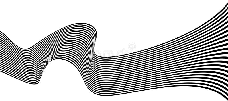 Abstract Curved Lines of Fluid Motion Stock Illustration - Illustration ...