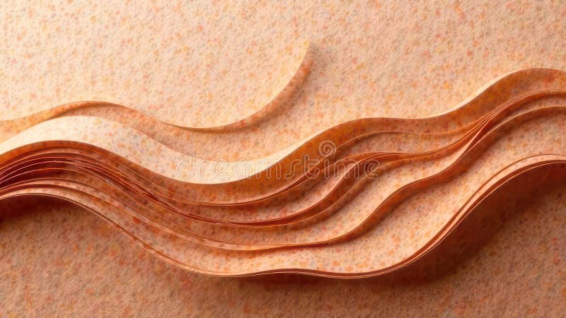 Abstract Curved Lines on Textured Surface in Earth Tones with Wave ...