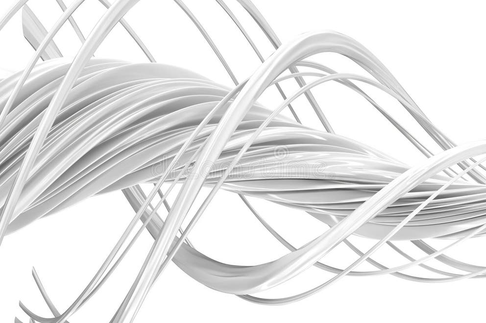 Abstract Curved Lines and Waves in White Minimalist Design Stock ...