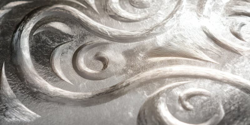 Abstract Curved Metallic Texture with Elegant Swirl Patterns for Design ...