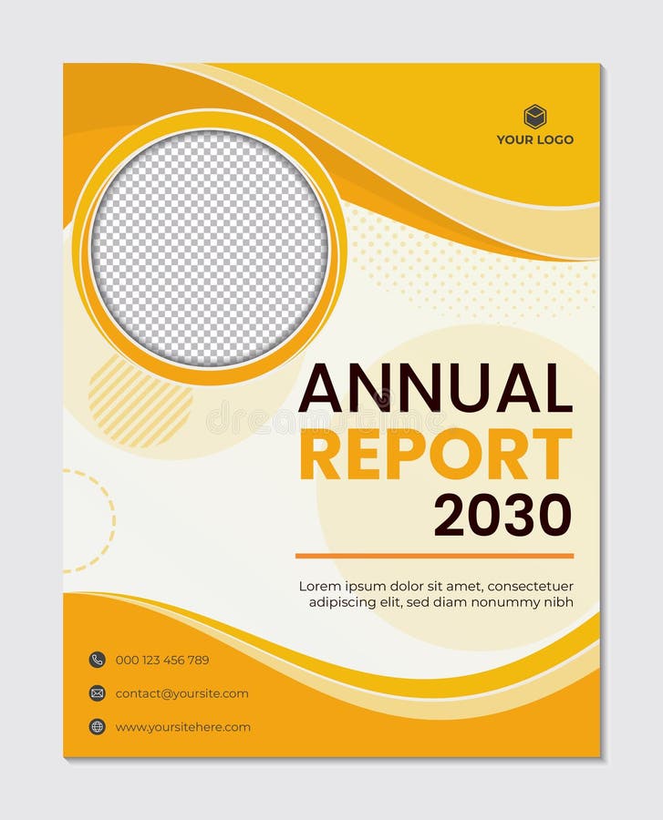 Abstract Curved Orange Modern Annual Report Brochure Design Template ...