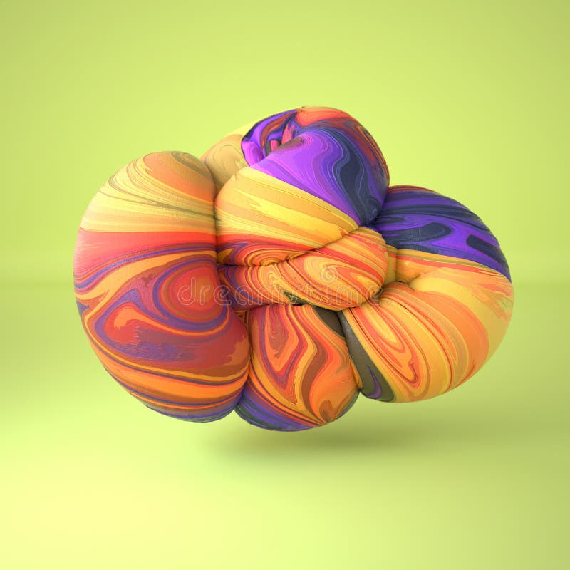 Abstract Curved Organic Smooth Soft Forms with Frozen Icecream Texture ...