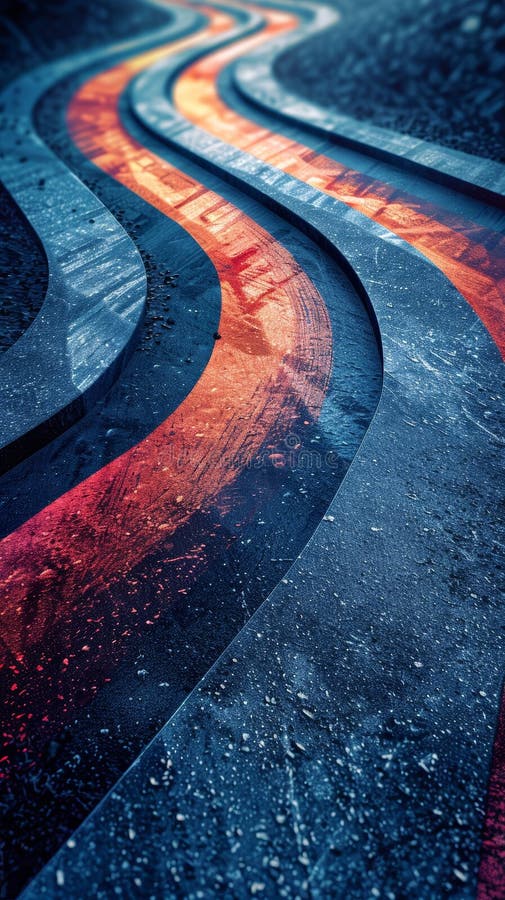 Abstract Curved Pathway with Vibrant Colors and Textures in Urban ...