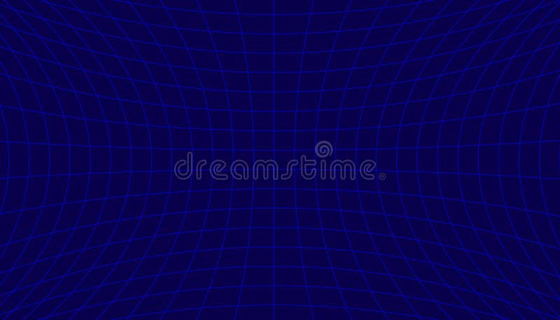 Abstract Curved Perspective Grid on Blue Background. Graphic Vector ...
