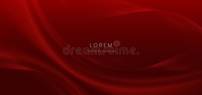 Abstract Curved Red Lines Shape on Red Background with Lighting Effect ...
