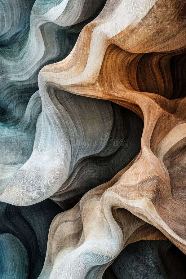 Abstract Curved Rock Patterns in Natural Earth Tones and Textures Stock ...