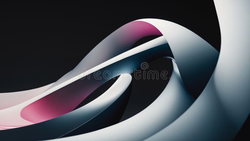 Abstract Curved Shapes on Black Background. Stock Photo - Image of ...