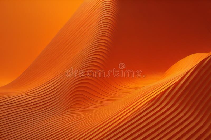 Abstract Curved Shapes in Orange Background. Generative Ai Stock Image ...