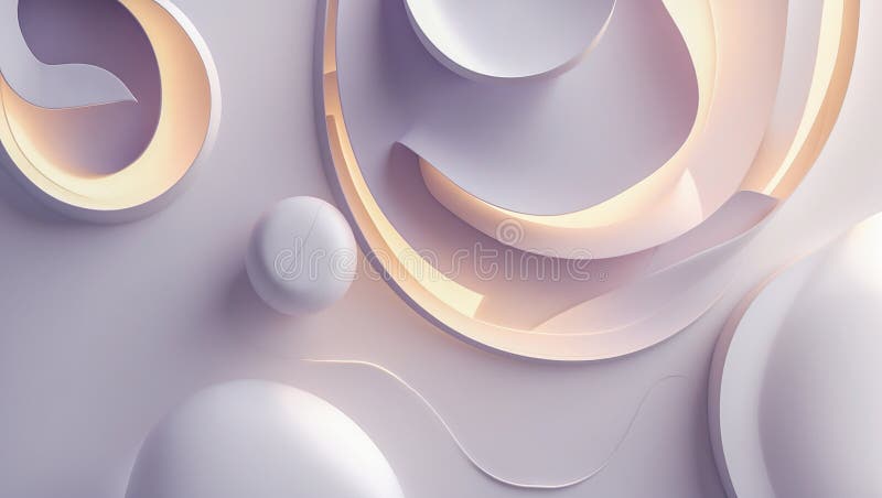 Abstract Curved Shapes with Soft Lighting Design Stock Illustration ...