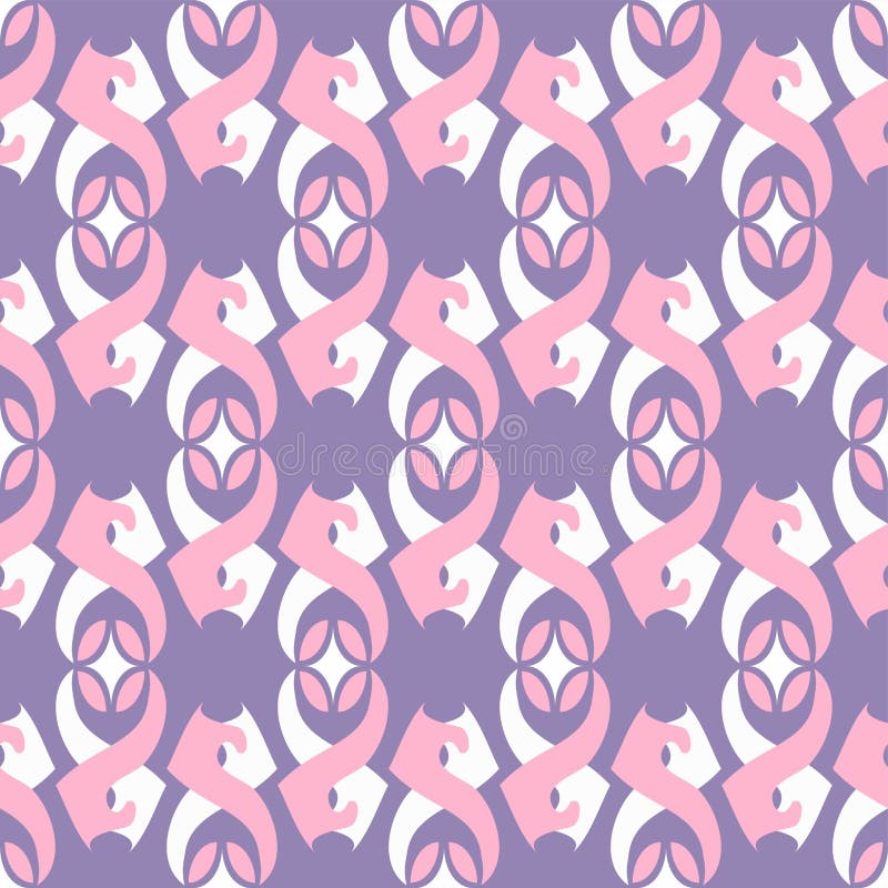 Abstract Curved Shapes Vector Repeat Pattern in Pink and Purple Stock ...
