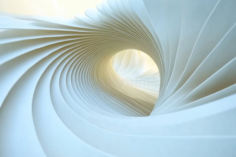 Abstract Curved Spiral Paper Pattern with Geometric Design Stock Image ...