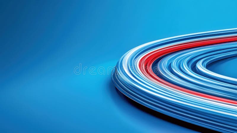 Abstract Curved Streaks of Red and Blue Lights Stock Illustration ...