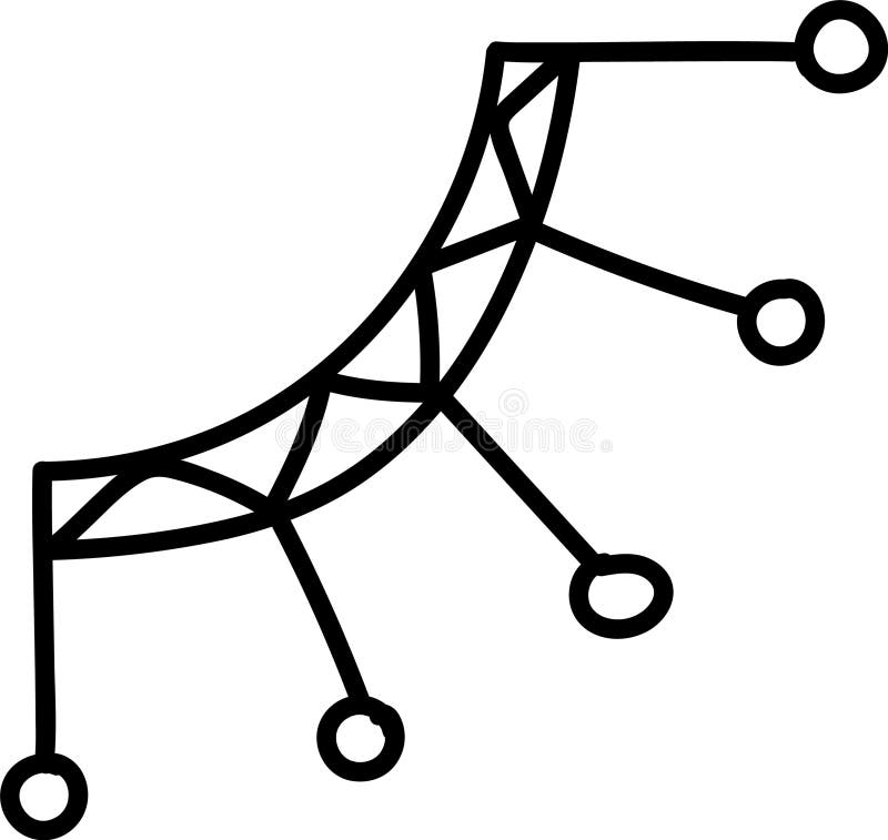 Abstract Curved Structure with Nodes Stock Illustration - Illustration ...