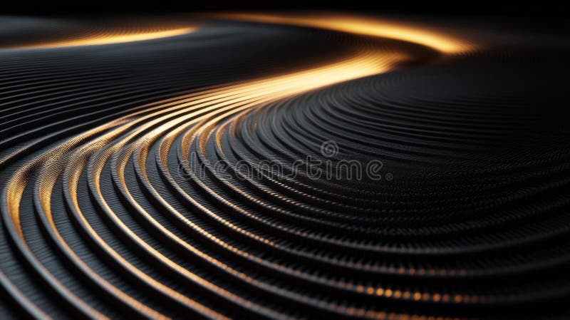 Abstract Curved Surface with Golden Glow Stock Illustration ...