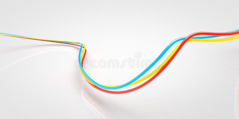 Abstract Curved Wave Simple Three 3d Lines Stock Illustration ...