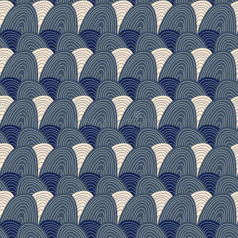 Abstract Curves and Arches in a Seamless Repeat Pattern. Modern ...
