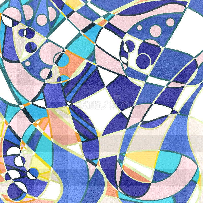 Abstract Curves Pattern in Retro Colors Stock Illustration ...