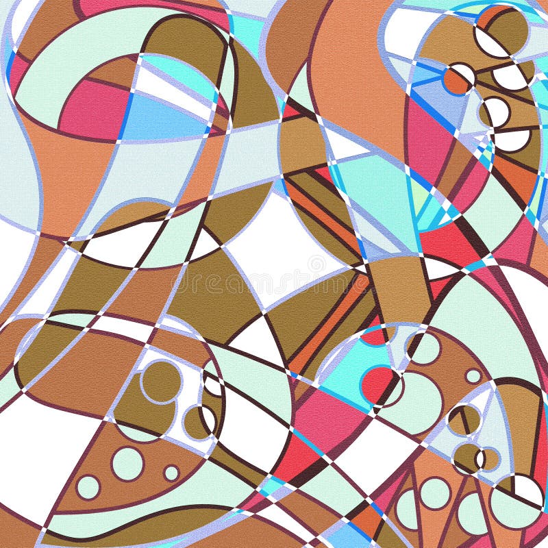 Abstract Curves Pattern Retro Print Stock Illustration - Illustration ...