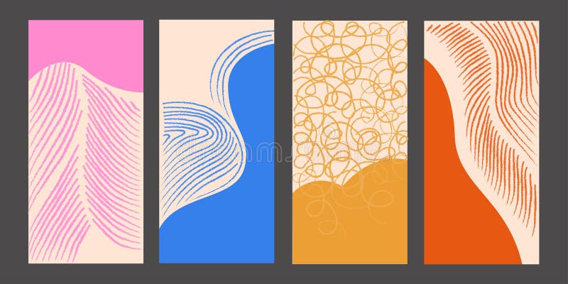 Abstract Curves and Shapes Poster. Vector Isolated Elements Stock ...