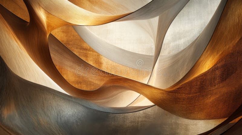Abstract Curving Fabric in Warm Tones Stock Illustration - Illustration ...