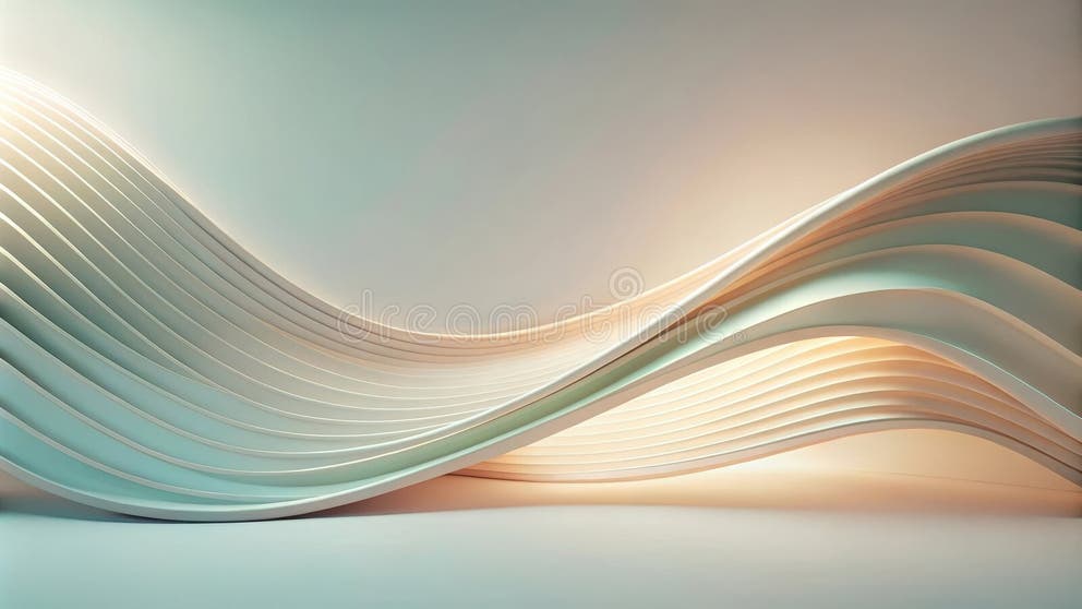 Abstract Curving Layers Forming a Smooth Wave Pattern. Generative AI ...