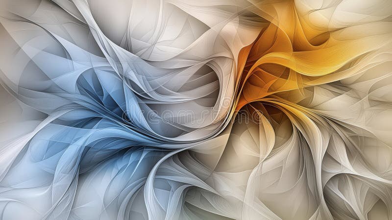 Abstract Curving Lines Intertwining in Muted Colors Digital Art ...