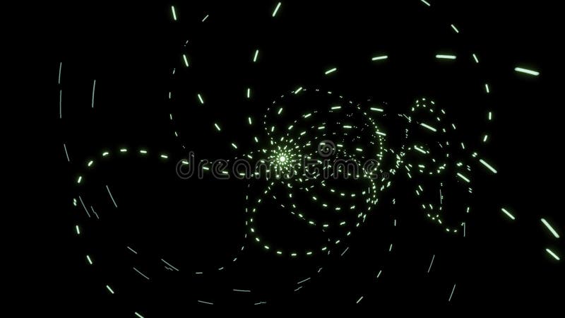Abstract Curving Lines of Short Neon Segments Flying on a Black ...